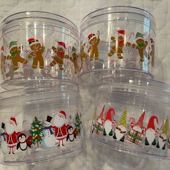 Storage & Organization | Christmas Four Plastic Storage Containers ...